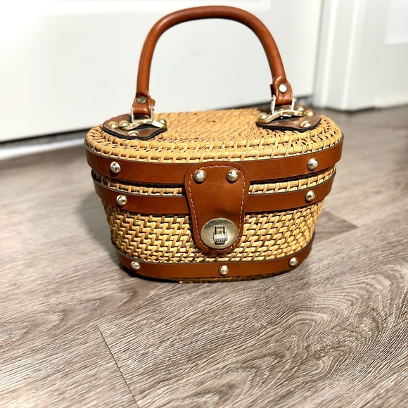 Nantucket | Bags | Vintage Nantucket Woven Wicker Box Handbag With ...